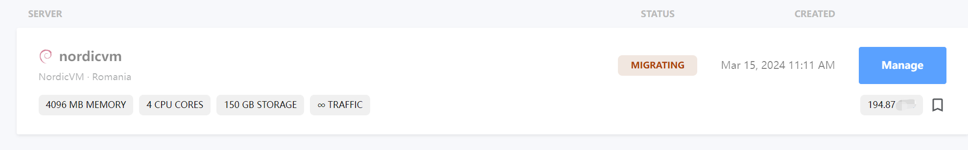 nordicvm 小鸡失联了 看一下面板在迁移