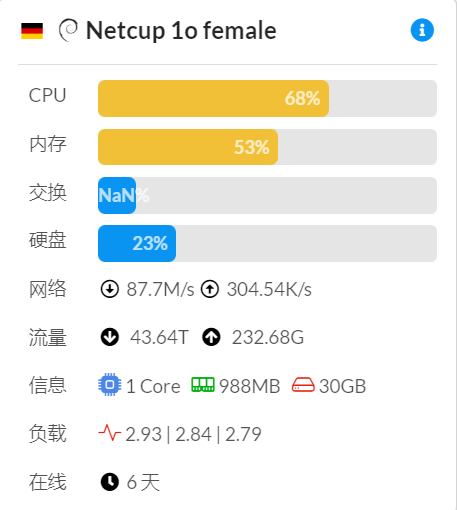 Netcup 1欧 果然是神鸡